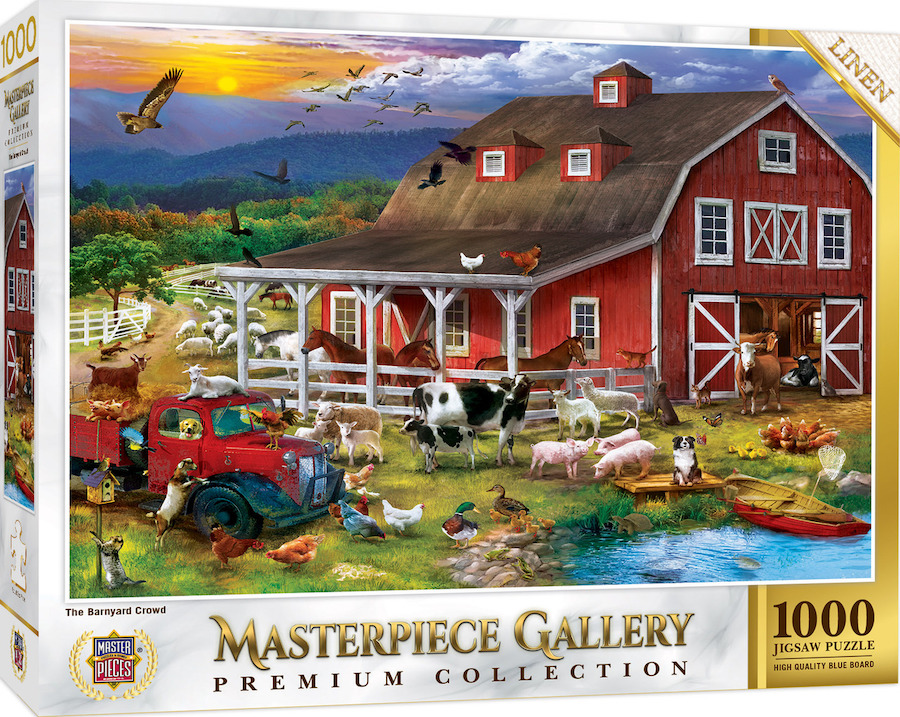 The Barnyard Crowd Jigsaw Puzzle - 1000 pc - - Farm Toys