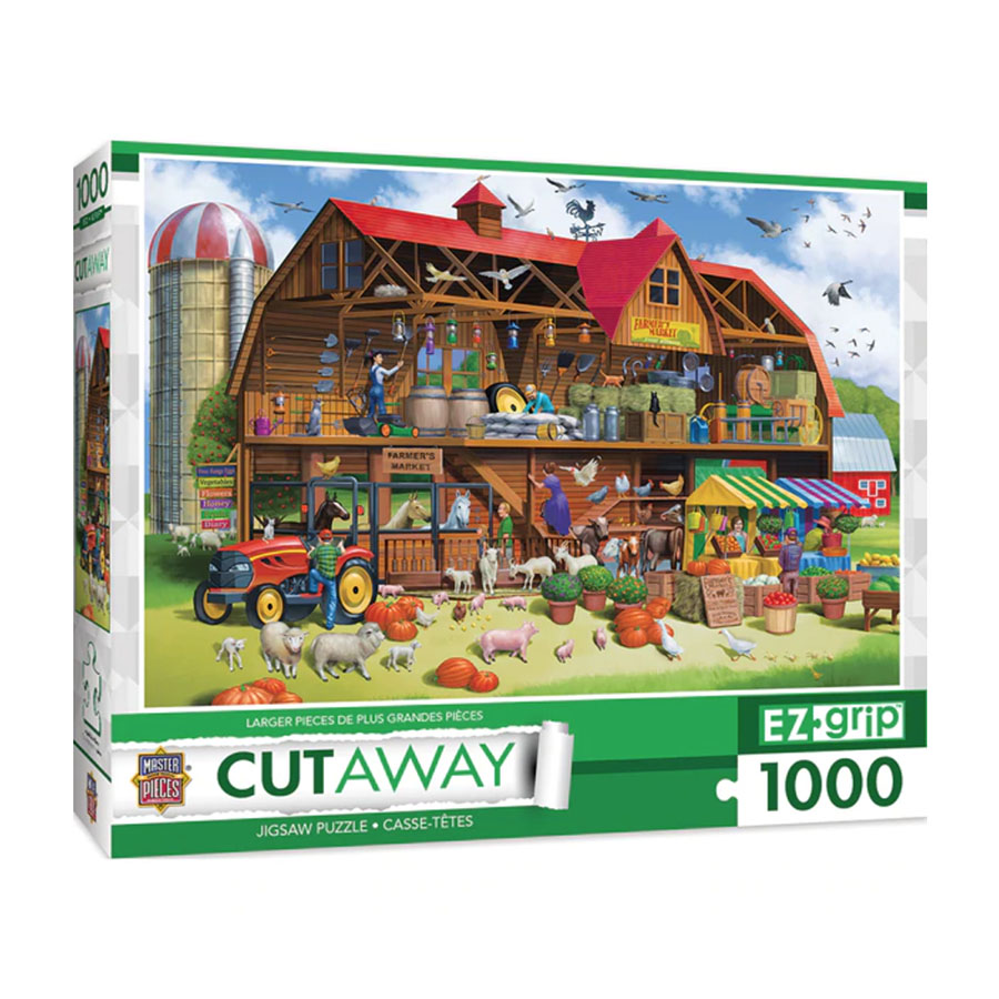 Family Barn Cutaway 1000 pc EZ Grip Puzzle - - Farm Toys