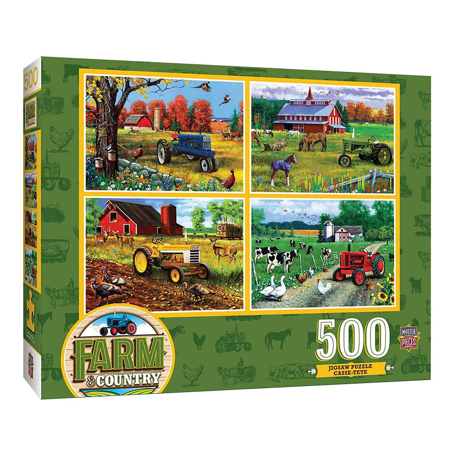 Farm & Country 4-Pack 500 pc Puzzles - - Farm Toys