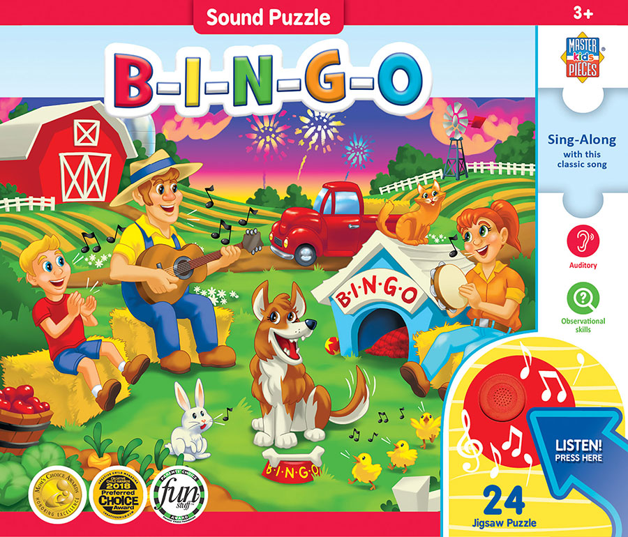 B-I-N-G-O Sing-Along Sound Puzzle - 24 pc - - Farm Toys