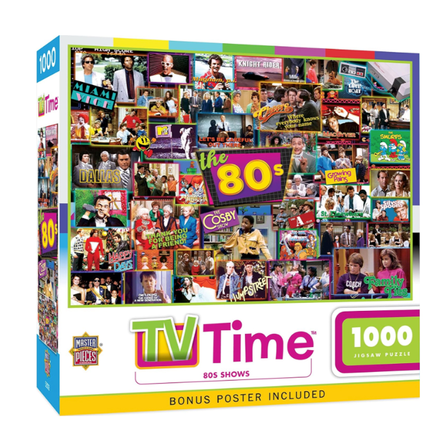 TV Time 80s Shows - 1000 pc Puzzle - - Fat Brain Toys