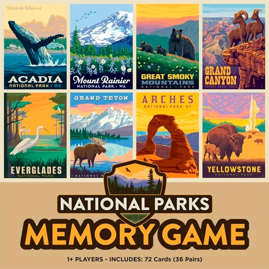 National Parks Memory Card Game - Best Games for Ages 4 to 12