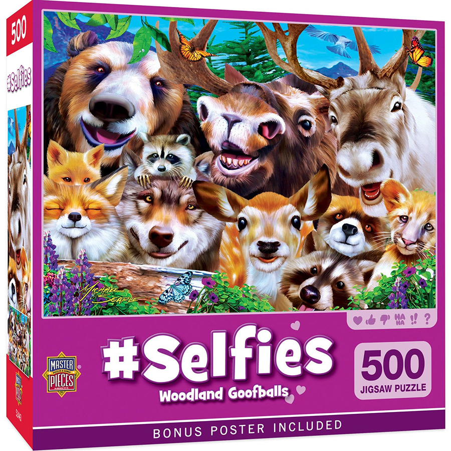 Selfies Woodland Goofballs - 500 pc Puzzle - - Fat Brain Toys