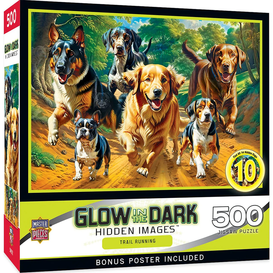 Trail Running Hidden Image Glow in the Dark - 500 pc Puzzle
