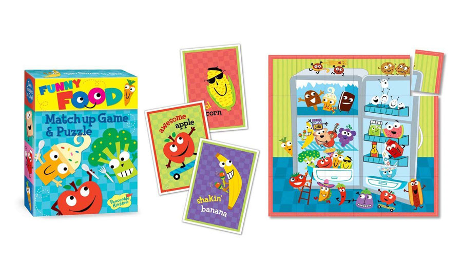 Funny Foods Match Up Game & Puzzle - - Fat Brain Toys