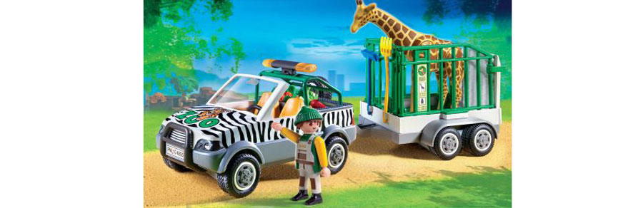 Playmobil Zoo - Zoo Vehicle with Trailer - - Fat Brain Toys
