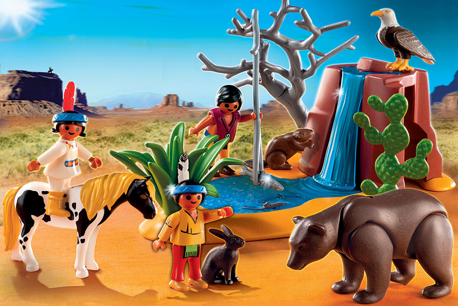Playmobil Western - Native American Children with Bear Cave