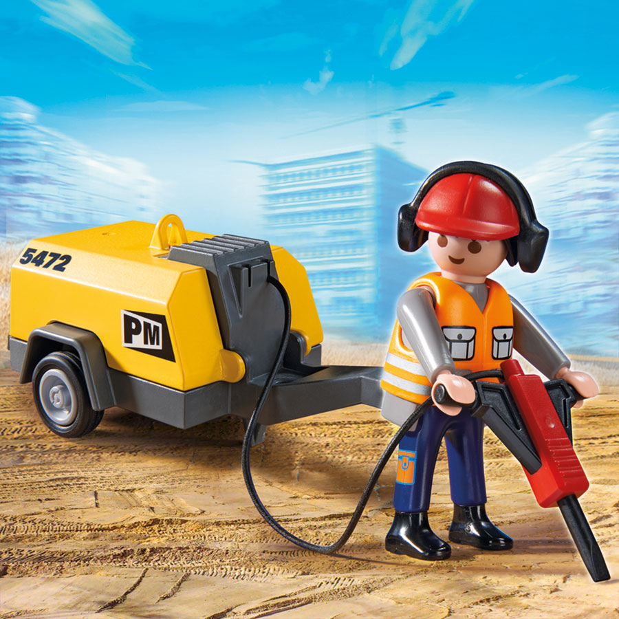 Playmobil Construction - Construction Worker with Jack Hammer
