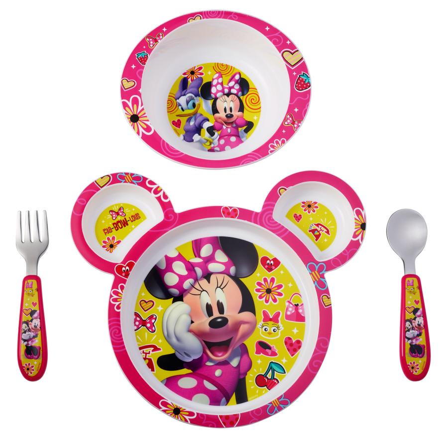 Disney Minnie Mouse 4-Piece Feeding Set - - Fat Brain Toys