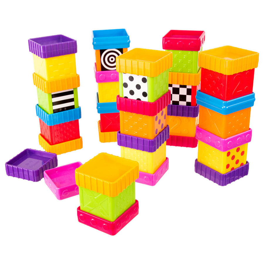 Sensory Blocks Deluxe Starter 40 pc Block Set - - Fat Brain Toys