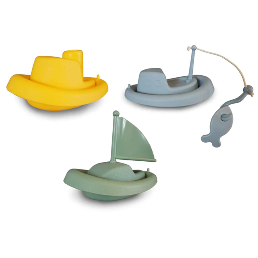 Viking Toys Re:line Bath Boats - 3 pc - Bath Toys - Fat Brain Baby