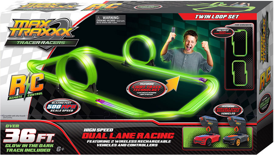 Max Traxxx Tracer Racers Twin Loop Set - - Fat Brain Toys
