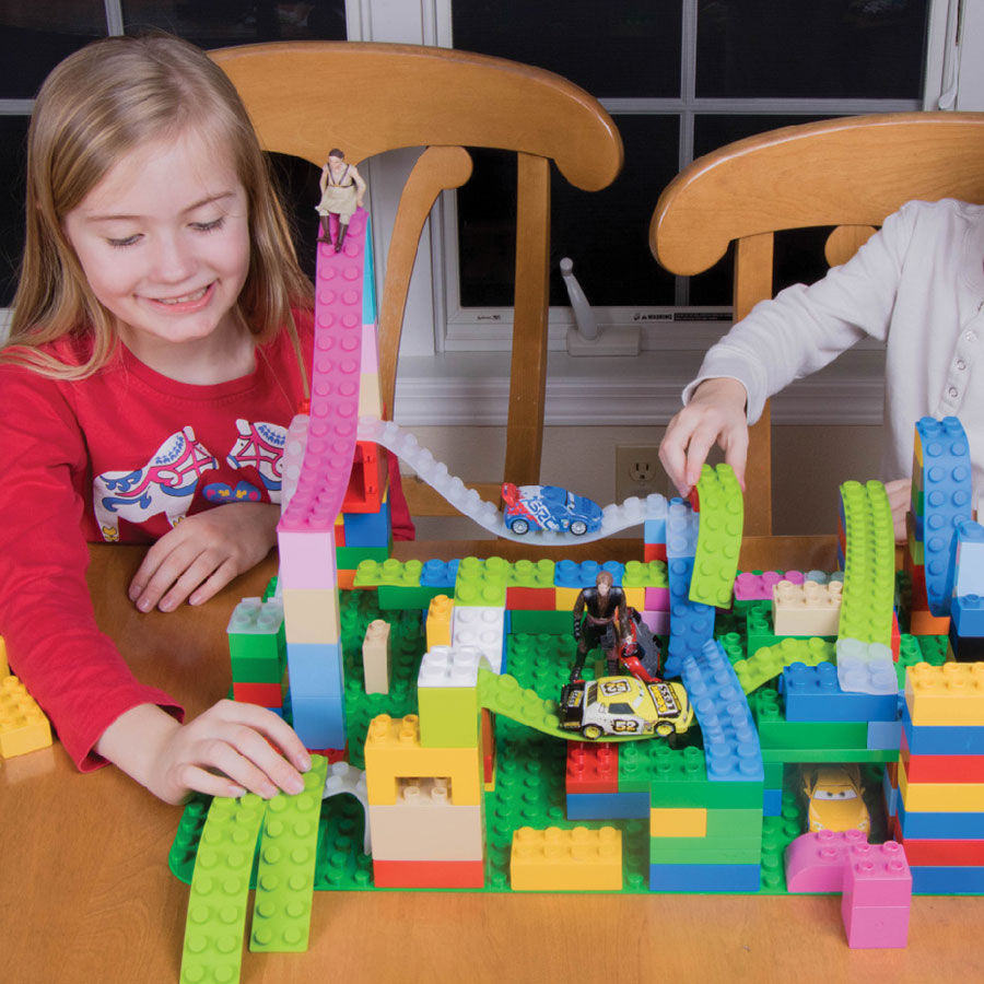 Big Briks Silicone Briks and Straps - 132 pc Set - - Fat Brain Toys