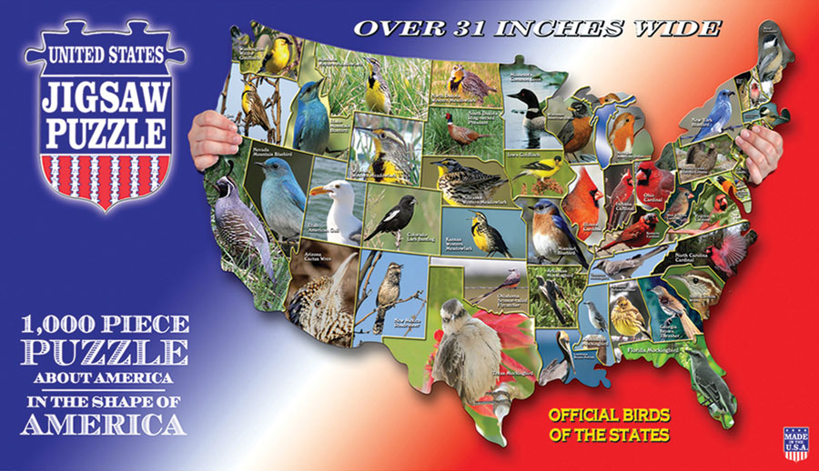 USA Shaped Puzzle - State Birds - - Fat Brain Toys