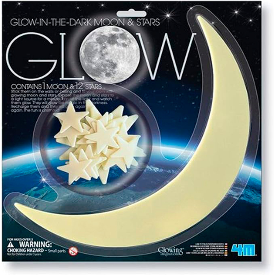 4M Glow in the Dark Moon & Star Kit - - Fat Brain Toys