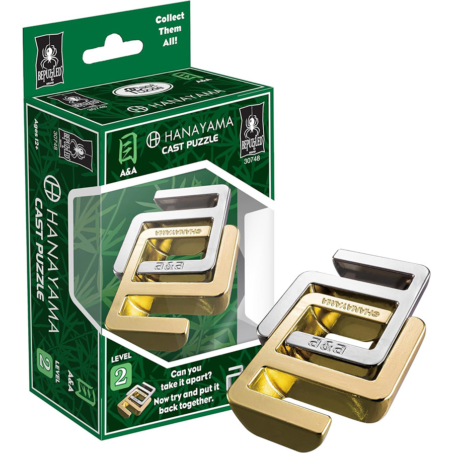 Hanayama Cast Metal Puzzle A&A - Level 2 - - Fat Brain Toys