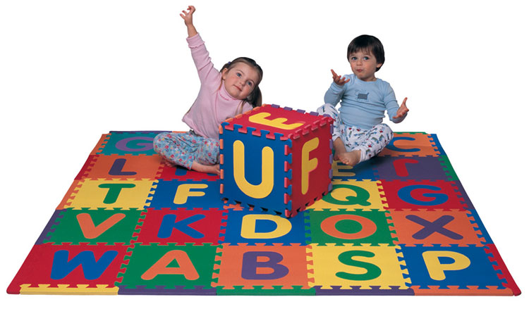 12 inch Textured Alphabet Foam Play Mat - - Fat Brain Toys