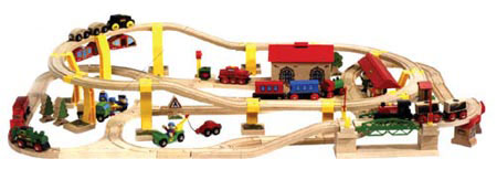 Brio Sky Train Transporter Set - - Fat Brain Toys