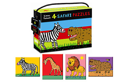 Simms Taback Safari Animals 4 in 1 Puzzle - - Fat Brain Toys