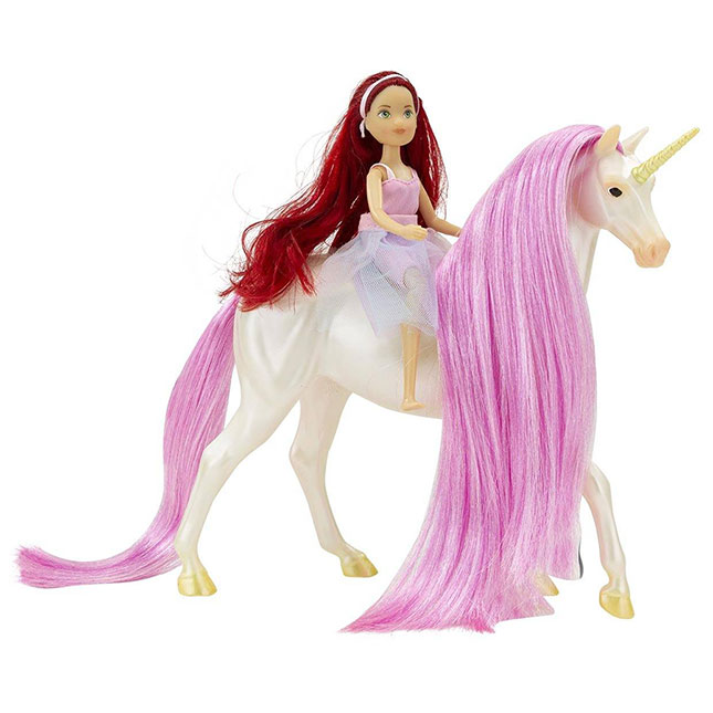 Breyer Magical Unicorn Sky & Fantasy Rider Meadow - - Fat Brain Toys