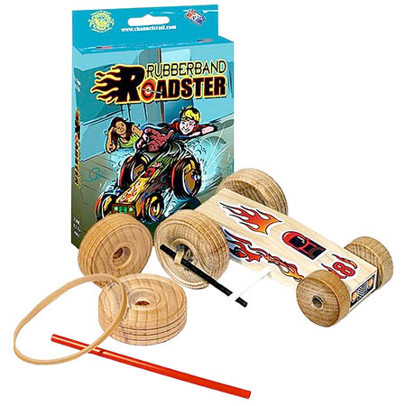 Rubberband Roadster Wooden Racecar Kit - - Fat Brain Toys