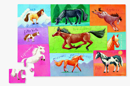 Floor Puzzle - Horses - - Fat Brain Toys