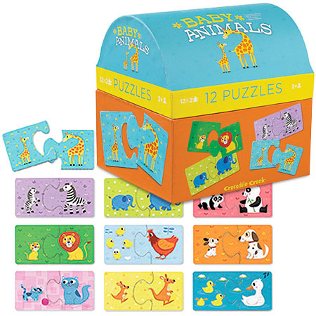 2-Piece First Puzzles - Baby Animals - - Fat Brain Toys