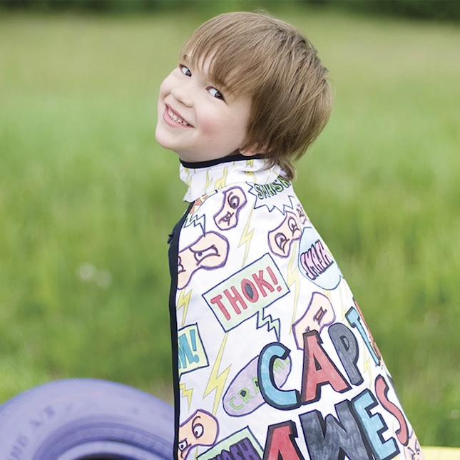 Color-A-Cape Captain Awesome Superhero - Size 4-7 - - Fat Brain Toys