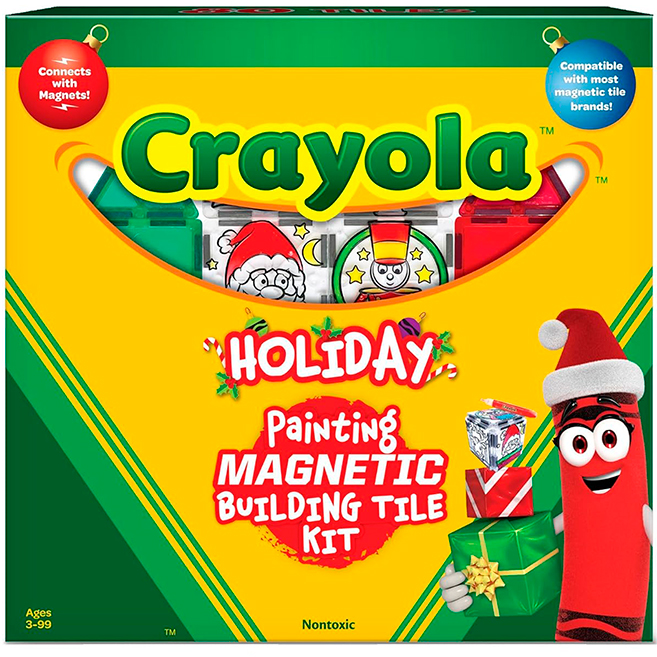 Crayola PaintOn Holiday Magnetic Tile 18 pc Set - - Fat Brain Toys