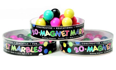 20 Solid Colored Magnet Marbles