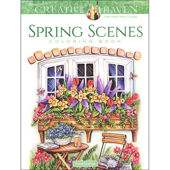 Creative Haven Spring Scenes Coloring Book - - Fat Brain Toys