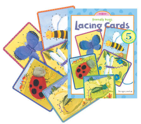 Friendly Bugs Lacing Cards - - Fat Brain Toys