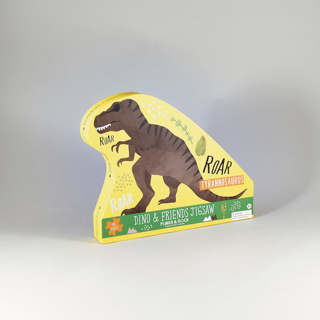 Dinosaur 40 pc Jigsaw with Shaped Box - - Fat Brain Toys