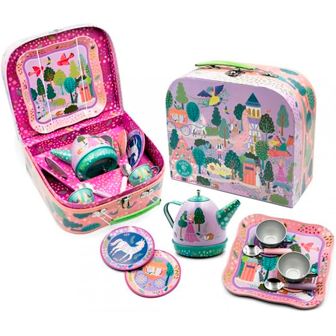 Fairy Tale 11pc Musical Tin Tea Set - - Fat Brain Toys