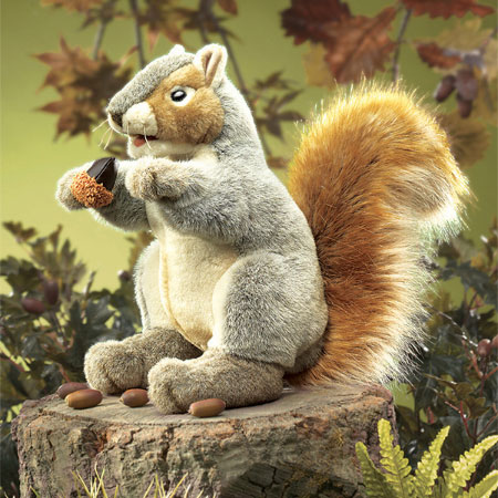 Gray Squirrel Puppet - - Fat Brain Toys