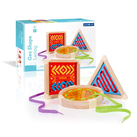 Geo Shape Lacing Set - - Fat Brain Toys