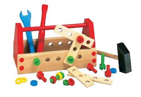 Heros - Wooden Tool Box - 30 pc - - Fat Brain Toys