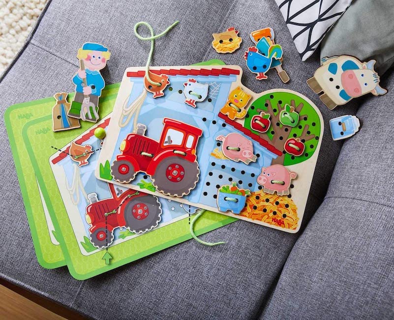 Threading Game Farm - - Fat Brain Toys