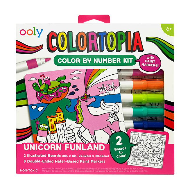 Colortopia Color By Number Kit - Unicorn Funland - - Fat Brain Toys