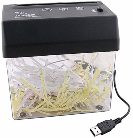 USB Powered Paper Shredder - - Fat Brain Toys