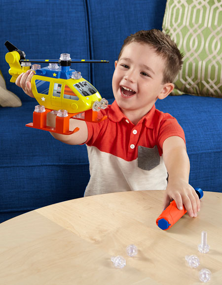 Design & Drill Power Play Vehicles Helicopter - - Fat Brain Toys