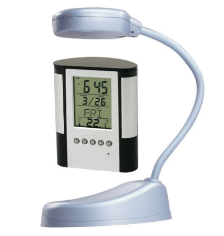 Floating Ideas Silver Base with LCD Clock - - Fat Brain Toys