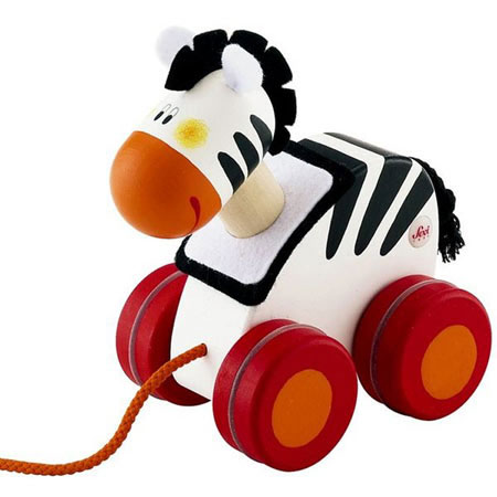 Mini Pull Along Zebra - - Fat Brain Toys