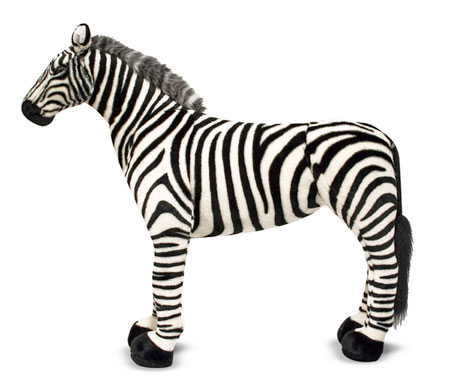 Giant Plush Zebra - - Fat Brain Toys