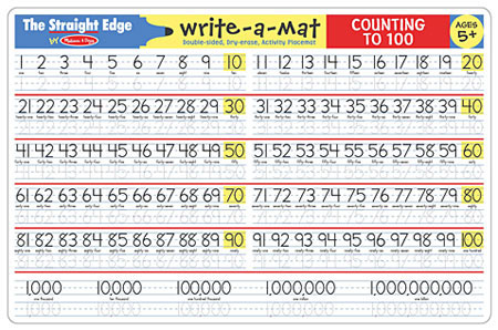 Counting to 100 Write-A-Mat - - Fat Brain Toys
