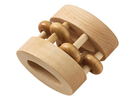 Natural Oval Bead Rattle - - Fat Brain Toys