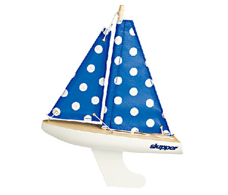 Skipper Toys - Polka Dot 8 inch Pond Yacht - - Fat Brain Toys