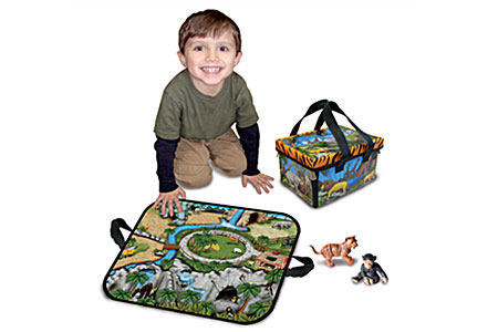 ZipBin Mini Playset with Toys - Zoo - - Fat Brain Toys