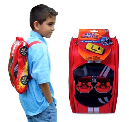 Full Throttle Street Racer Bring Along Backpack - - Fat Brain Toys