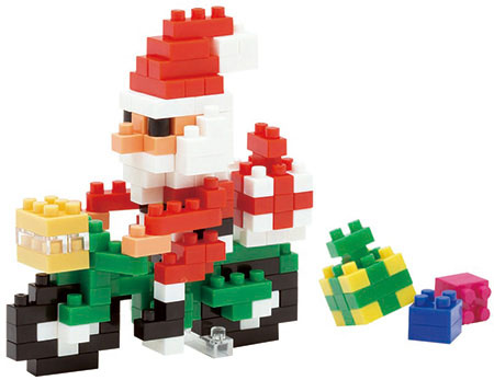 Nanoblock Santa Claus with Bike - - Fat Brain Toys